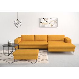 DOMO collection Ecksofa &raquo;Modica, zeitlos und elegant, L-Form&laquo; moderne Optik mit extrabreiter Recamiere, auch in Cord gelb
