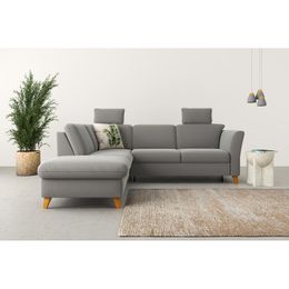 Home Affaire Ecksofa &raquo;Trelleborg L-Form&laquo; Federkern-Polsterung, wahlweise mit Bettfunktion und Stauraum grau 100% Polyester