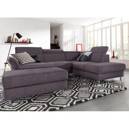 Sit & More sit&more Ecksofa &raquo;Avignon L-Form&laquo; inklusive Kopfteilverstellung, wahlweise mit Bettfunktion grau Struktur fein ( 100% Polyester);Struktur (100% 