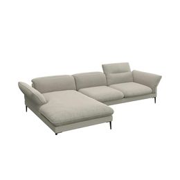 FLEXLUX &raquo;Salino, Funktionssofa mit Recamiere, Relaxsofa, Ecksofa&laquo; Sofa mit Arm- und Kopfteil-Verstellungen, Kaltschaum & Stahl-Wellen beige 100% 