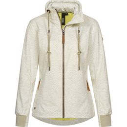 Lpo Damen LPO Softshelljacke &raquo;SHELBY PEAK IV Women&laquo; leichte Softshelljacke mit All-Over-Print und abnehmbarer Kapuze wei&szlig; 36 (S)