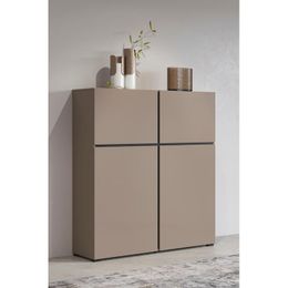 OTTO home Highboard &raquo;Cross, moderne grifflose Hochkommode mit 4 T&uuml;ren,T&uuml;rkommode&laquo; Hochschrank, H&ouml;he 139 cm mit viel Stauraum, Einlegeb&ouml;den verstellbar