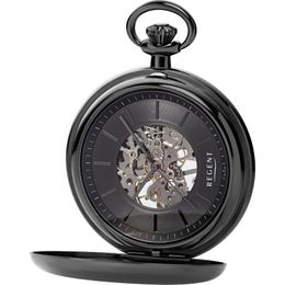 Regent Uhren Regent Herren Taschenuhr Herrenuhr, Handaufzug, Kette, offene Unruh schwarz