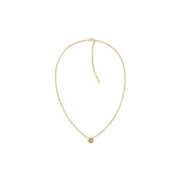Calvin Klein Damen Kette mit Anh&auml;nger &raquo;TWISTED BEZEL SOLITAIRE&laquo; mit Preciosa Crystal gold