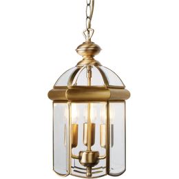 Searchlight H&auml;ngeleuchte &raquo;Bevelled Lantern 3Lt Pendant - Antique Brass Metal & Glass&laquo; E14 1 Stk.