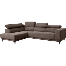 Alina Ecksofa &raquo;Hikari&laquo; wahlweise mit Sitzvorzug, in modernem Cordstoff, Breite 302 cm braun Cord GCT (92% Polyester, 8% Nylon)