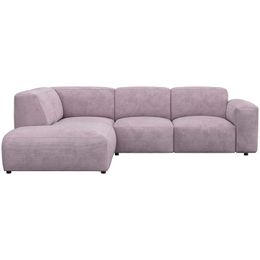 FLEXLUX Ecksofa &raquo;Lucera, super bequem durch hochwertigen Sitzaufbau mit Kaltschaum&laquo; modern & anschmiegsam, L-Form, Designsofa lila 85% Polyester/15%