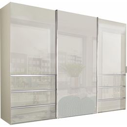 Wiemann Schwebet&uuml;renschrank &raquo;Malibu, stilvolles Design, Made in Germany&laquo; mit Glasfront, in verschiedenen Breiten, Schubladen mit Selbsteinzug beige