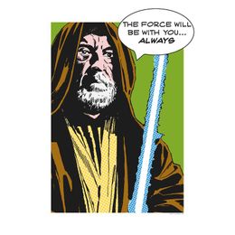 Komar Bild &raquo;Star Wars Classic Comic Quote Obi Wan&laquo; Star Wars 1 Stk. tlg. Wandbild zur Dekoration im Kinderzimmer - ohne Rahmen bunt Holz, Papier