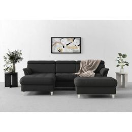 Sit & More sit&more Ecksofa &raquo;Marano L-Form&laquo; inklusive Kopfteilverstellung, wahlweise mit Bettfunktion, Bettkasten grau 100% Polyester
