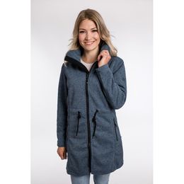 DEPROC Active Damen DEPROC Active Softshellparka &raquo;KEDGWICK WOMEN LONG&laquo; Softshellmantel in urbaner Strickfleeceoptik blau 40 (M)