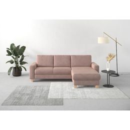 Home Affaire Ecksofa &raquo;Summer L-Form&laquo; mit Recamiere, mit oder ohne Bettfunktion und Bettkasten, Cord-Bezug rosa 95% Polyester, 5% Polyamid