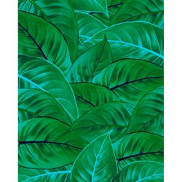 Komar Vliestapete &raquo;Digitaldruck Vlies - Jungle Leaves - Gr&ouml;&szlig;e 200 x 250 cm&laquo; bedruckt glatt Wohnzimmer, Schlafzimmer gr&uuml;n Vlies