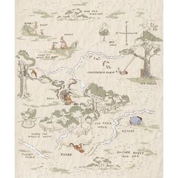 Komar Vliestapete &raquo;Digitaldruck Vlies - Winnie the Pooh Map - Gr&ouml;&szlig;e 200 x 240 cm&laquo; bedruckt glatt Kinderzimmer bunt Vlies