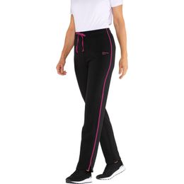 Damen Freizeithose mit angerauter Innenseite schwarz-pink Gr&ouml;&szlig;e 22/23