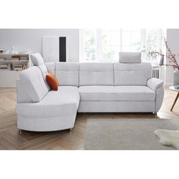 Sit & More sit&more Ecksofa &raquo;Sonoma L-Form&laquo; wahlweise mit Bettfunktion und Bettkasten silber Kunstleder SOFTLUX ;Luxus-Microfaser ALTARA NUBUCK (100% Polyester);