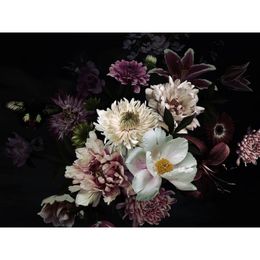 papermoon Fototapete &raquo;BLUMEN ABSTRAKT-MUSTER DESIGN ROSEN BLUMEN DECOR RETRO&laquo; bunt Vlies
