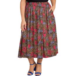 sheego loves miss goodlife Damen Schlupfrock im Mustermix camel-schwarz-bedruckt Gr&ouml;&szlig;e 50