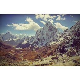 papermoon Fototapete &raquo;GEBIRGE-ALPEN LANDSCHAFT BERGE SEE NATUR WOLKEN HIMMEL&laquo; bunt Vlies