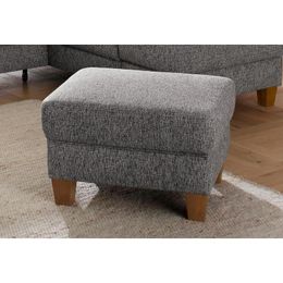 Home Affaire Hocker &raquo;Texel&laquo; mit Federkern und Kontrastnaht, F&uuml;&szlig;e Buche eichefarben grau Struktur fein ( 100% Polyester);Luxus-Microfaser (100% 