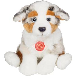 HERMANN TEDDY ORIGINAL Kuscheltier &raquo;Australian Sheperd Welpe sitzend, 22 cm&laquo; zum Teil aus recyceltem Material grau Kuscheltier