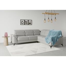 Sit & More sit&more Ecksofa &raquo;Sinatra L-Form&laquo; optinal mit Kopfteilverstellung und Armteilfunktion, Metallf&uuml;&szlig;e grau 100% Polyester