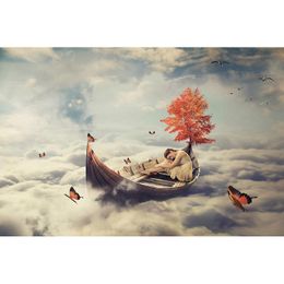 papermoon Fototapete &raquo;SURREAL-HERBST SCHMETTERLINGE WOLKEN HIMMEL WANDTAPETE&laquo; bunt Vlies
