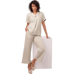 CREATION L PREMIUM Damen Leinenbluse in A-Form sand-meliert Gr&ouml;&szlig;e 42