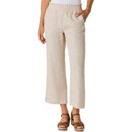 CREATION L PREMIUM Damen Leinenhose mit weitem Bein sand-meliert Gr&ouml;&szlig;e 46