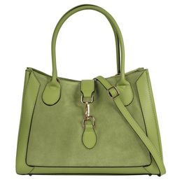 Samantha Look Damen Shopper echt Leder, Made in Italy gr&uuml;n