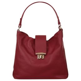 Samantha Look Damen Shopper echt Leder, Made in Italy rot