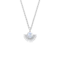 Elli Damen Collierkettchen &raquo;Sonne Mondstein Wei&szlig; 925 Sterling Silber&laquo; silber