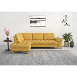 Sit & More sit&more Ecksofa &raquo;Westham L-Form&laquo; mit Ottomane, mit oder ohne Bettfunktion, Bettkasten, Verstellung gelb 100% Polyester