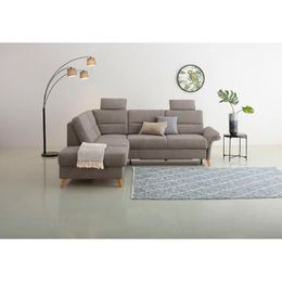 Home Affaire Ecksofa &raquo;Westerland L-Form&laquo; Federkern-Polsterung, wahlweise mit Bettfunktion, Bettkasten braun 100% Polyester