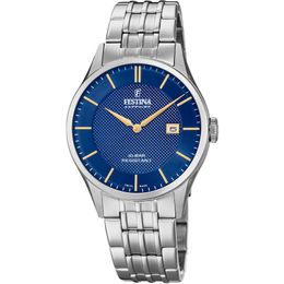 Festina Herren Quarzuhr &raquo;Swiss Made Collection&laquo; Armbanduhr, Herrenuhr, Damenuhr, Edelstahlarmband, bis 10 bar wasserd. silber