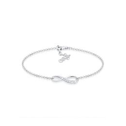 Elli Damen Armband &raquo;Infinity/Unendlichkeit mit Zirkonia 925 Silber&laquo; wei&szlig;