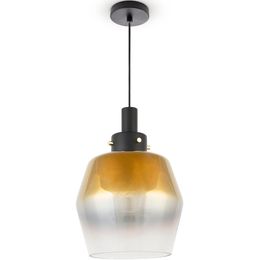 Paco Home Pendelleuchte &raquo;DANA&laquo; E27 Pendelleuchte Wohnzimmer Glas Esszimmer Modern Industrial Bar E27 schwarz