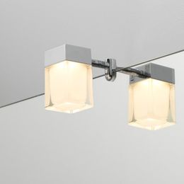 Loevschall Spiegelleuchte &raquo;Cube LED Aufsatzleuchte, Spiegellampen Bad&laquo; LED-Modul Warmwei&szlig; Quadratische Spiegelleuchte Badezimmer, Lampe &uuml;ber Spiegel wei&szlig;