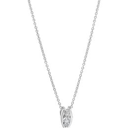 Firetti Damen Kette mit Anh&auml;nger &raquo;Schmuck Geschenk Silber 925 Halsschmuck Halskette Ankerkette&laquo; mit Zirkonia (synth.) silber