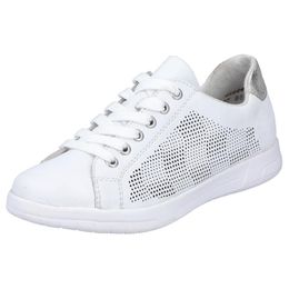 Rieker Damen Sneaker herausnehmbarer Textileinlage, Freizeitschuh, Halbschuh, Schn&uuml;rschuh silber 42