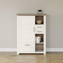 set one by Musterring Highboard &raquo;York&laquo; Typ 25 und 26, in 3 Farbvarianten, Beleuchtung optional, Breite 105 cm braun