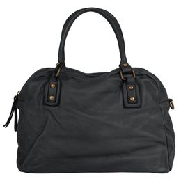 Samantha Look Damen Shopper echt Leder, Made in Italy grau
