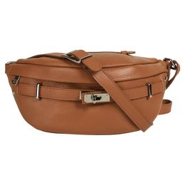 Samantha Look Damen G&uuml;rteltasche echt Leder, Made in Italy braun