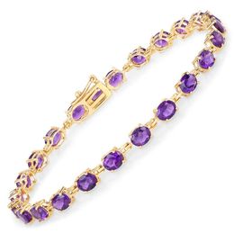 Vira Jewels Damen Armband &raquo;925-Sterling Silber vergoldet Gl&auml;nzend Amethyst lila&laquo; gelb