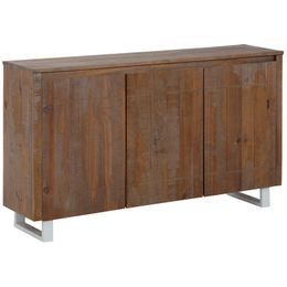 OTTO home Sideboard &raquo;Lagos&laquo; Kommode aus massivem Kiefernholz, mit wei&szlig; lackiertem Beingestell braun Massivholz