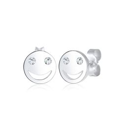 Elli Damen Paar Ohrstecker &raquo;mit Smiling Face 925 Silber, mit Kristallen von Swarovski &laquo; silber