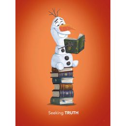 Komar Bild &raquo;Frozen Olaf Reading&laquo; Disney 1 Stk. tlg. Wandbild zur Dekoration im Kinderzimmer - ohne Rahmen bunt Holz, Papier