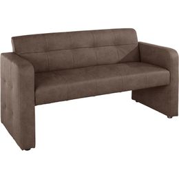 exxpo - sofa fashion Polsterbank &raquo;Barista K&uuml;chensofa, Sitzh&ouml;he 49cm, kompakte Stellma&szlig;e&laquo; Frei im Raum stellbar braun Microfaser (Zusammensetzung: 100%