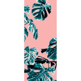 Komar Vliestapete &raquo;Digitaldruck Vlies - Monstera Ros&eacute; Panel - Gr&ouml;&szlig;e 100 x 250 cm&laquo; bedruckt glatt Wohnzimmer, Schlafzimmer rosa Vlies