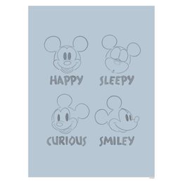 Komar Bild &raquo;Mickey Blue Emotions&laquo; Disney 1 Stk. tlg. Wandbild zur Dekoration im Kinderzimmer - ohne Rahmen blau Holz, Papier